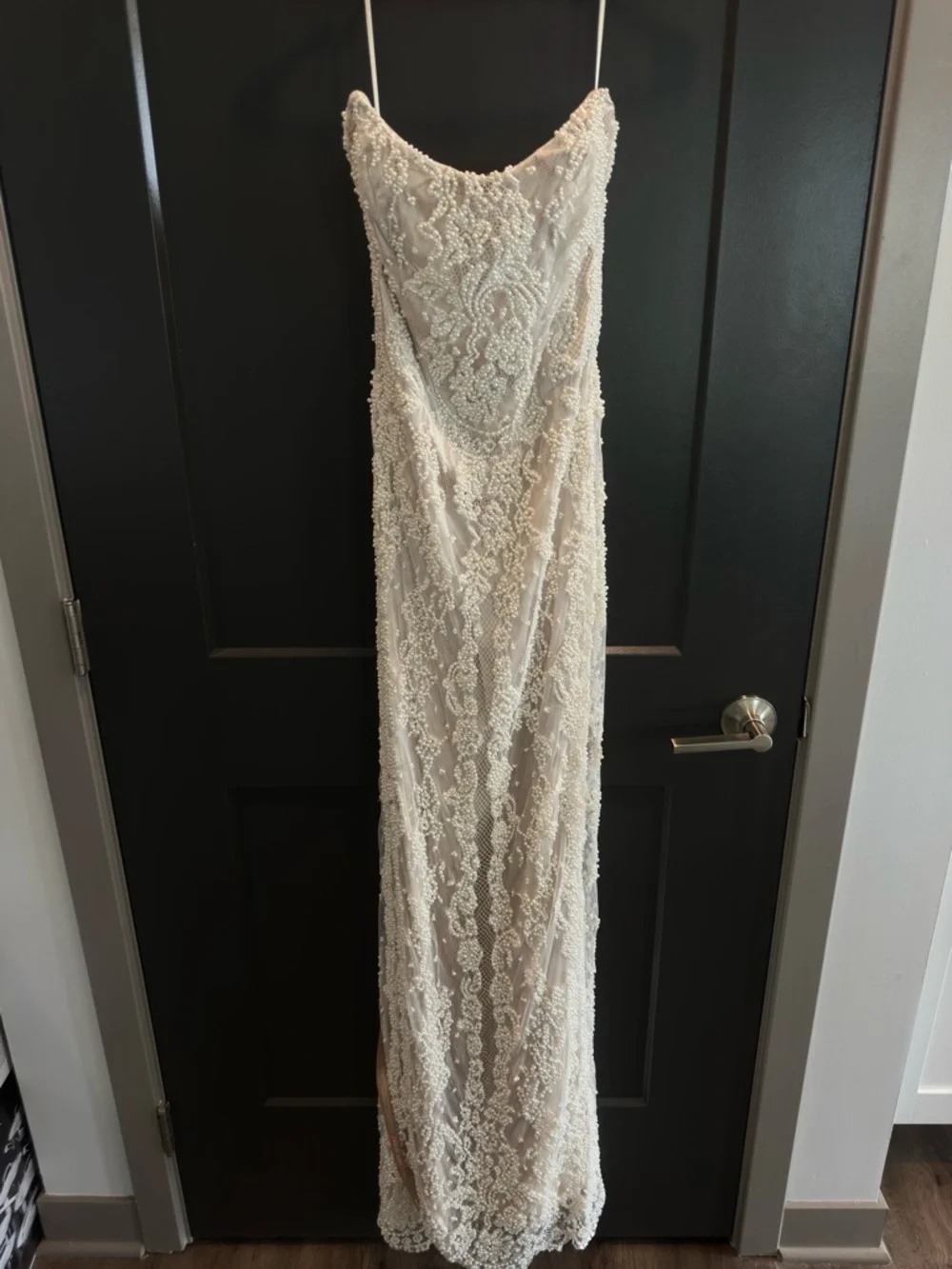 Meshki | Dresses | Meshki Eva Hand Beaded Pearl Lace Maxi Dress | Poshmark